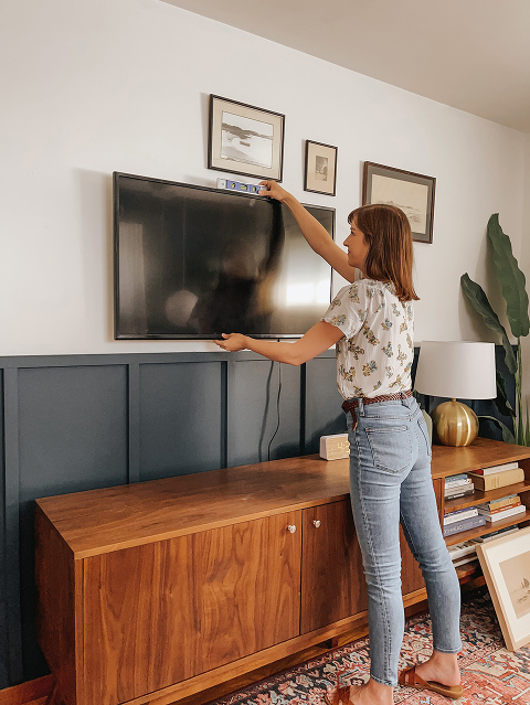 How To Hang A TV Like Framed Art - Dream Green DIY