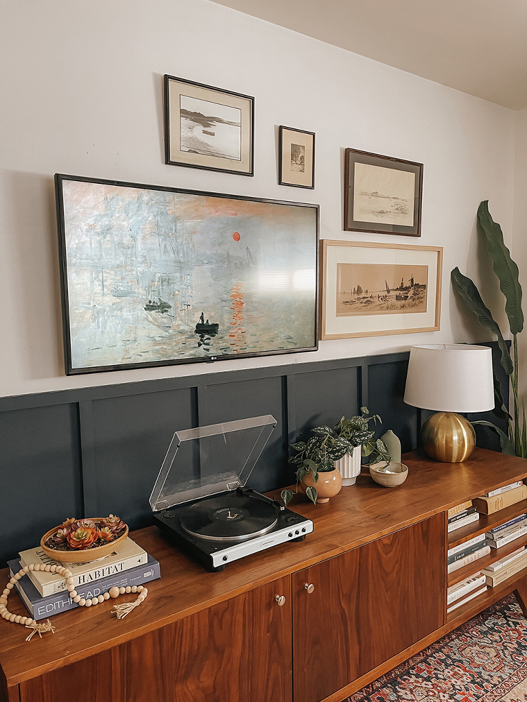 How To Hang A TV Like Framed Art - Dream Green DIY