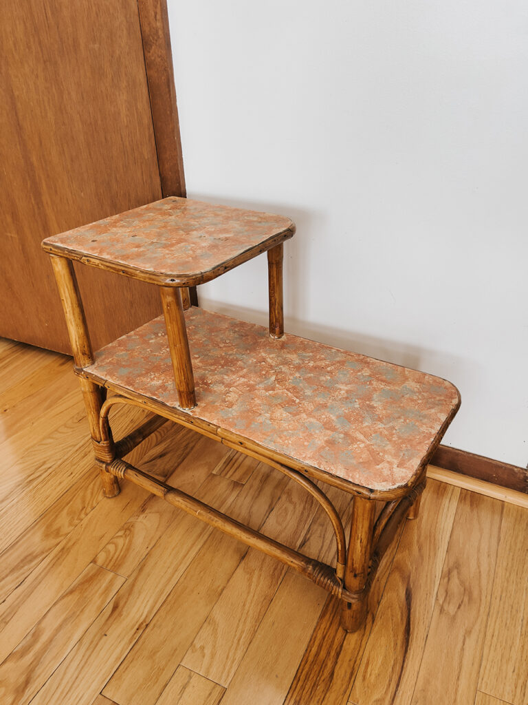 DIY Retro Wallpapered Side Table - Dream Green DIY