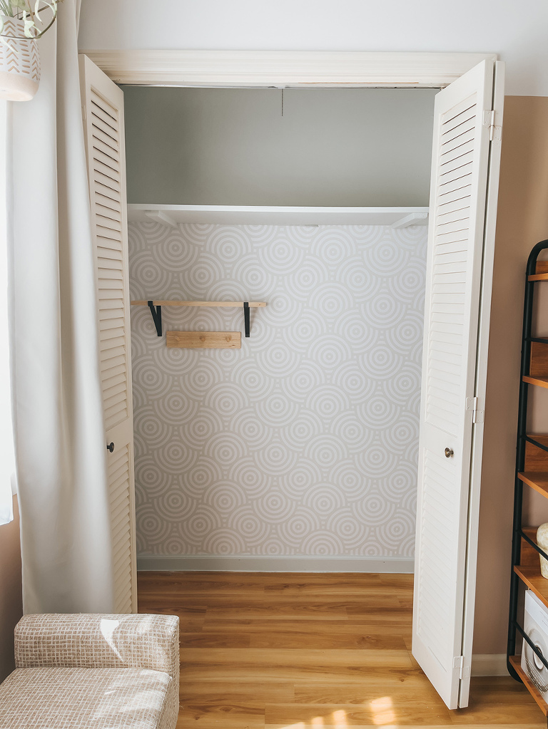 Peel-And-Stick Wallpaper Closet Makeover - Dream Green DIY