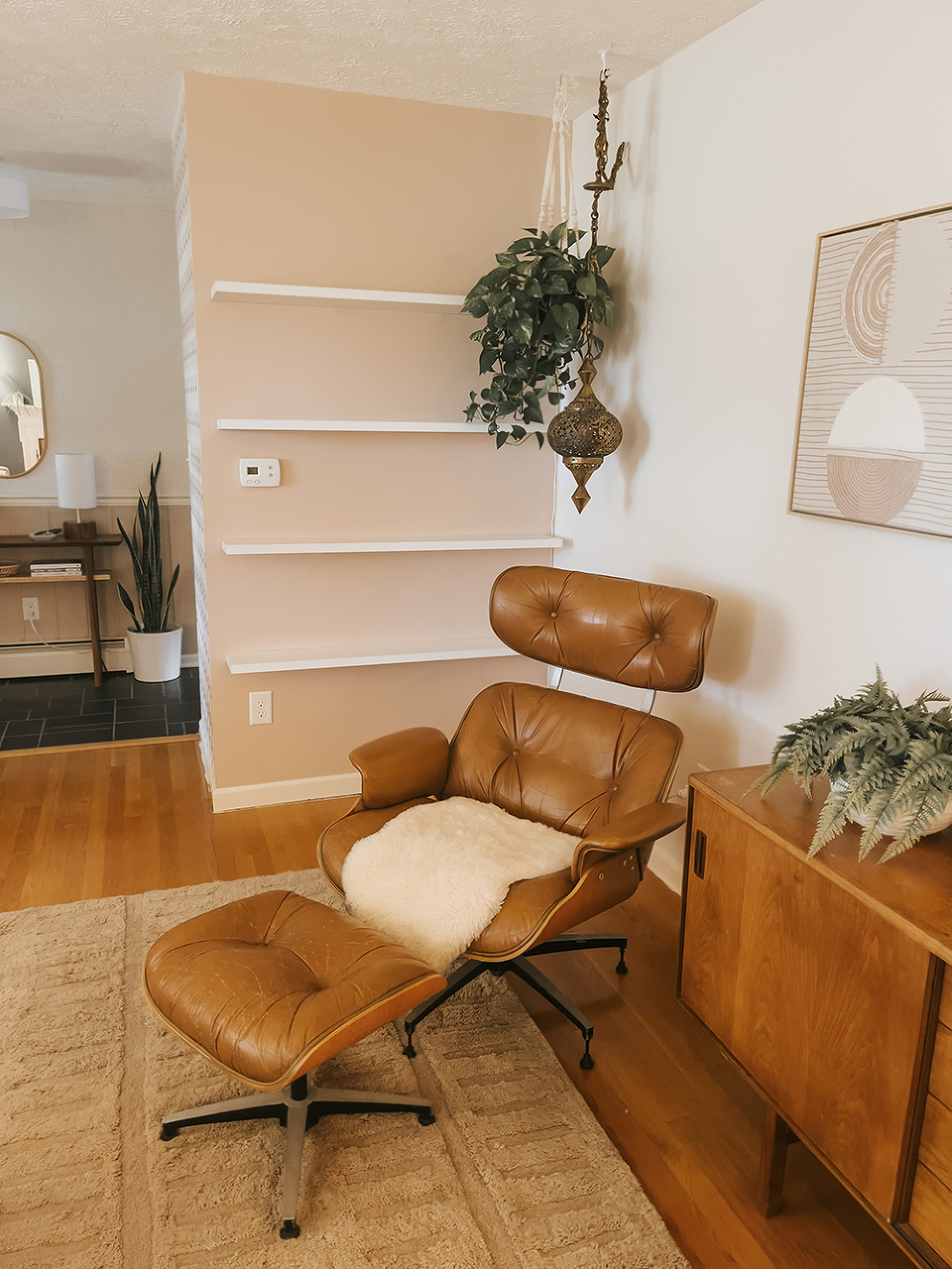 DIY Faux Built-In Floating Shelves - Dream Green DIY