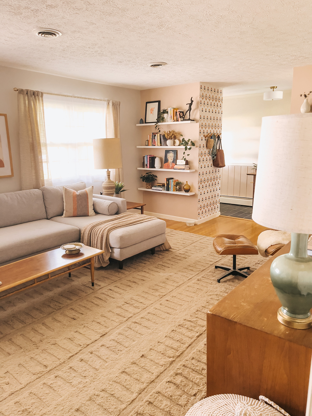 DIY Faux Built-In Floating Shelves - Dream Green DIY