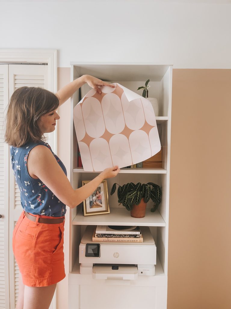 DIY Wallpapered Bookcase IKEA Hack - Dream Green DIY