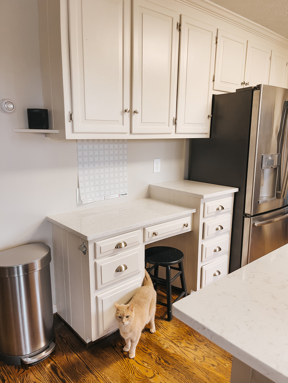 Faux Tile Wallpapered Backsplash Idea - Dream Green DIY