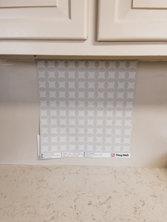 Faux Tile Wallpapered Backsplash Idea - Dream Green DIY