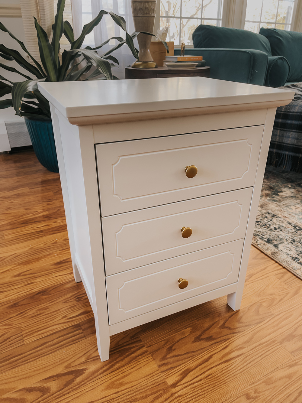 DIY Wallpapered Side Table Makeover - Dream Green DIY