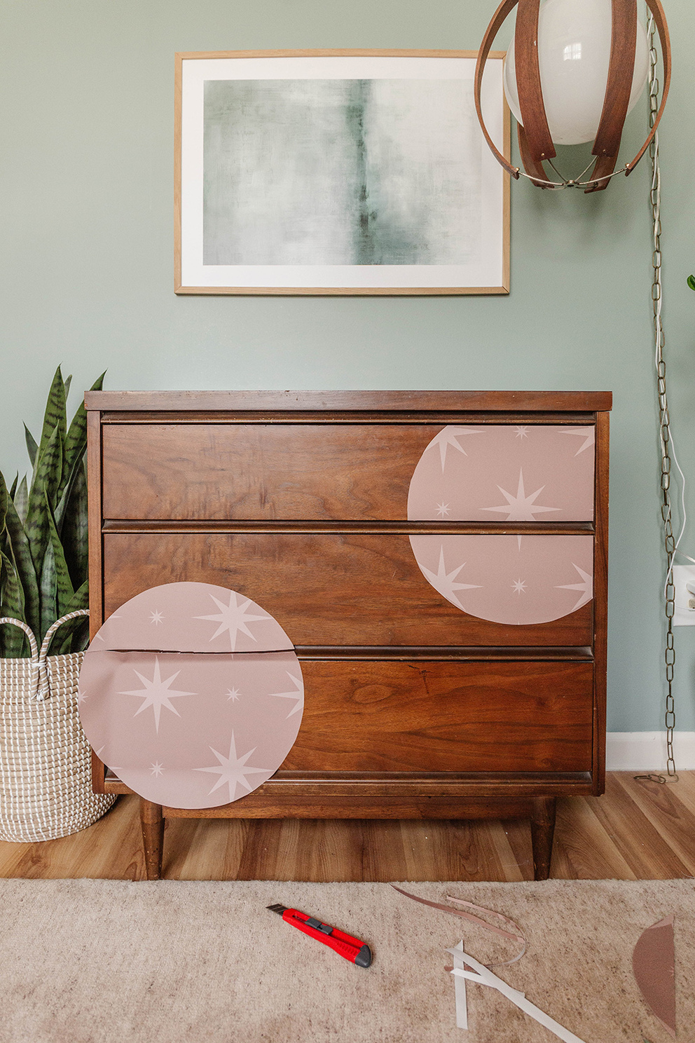 Make DIY Drawer Decals Using Wallpaper - Dream Green DIY