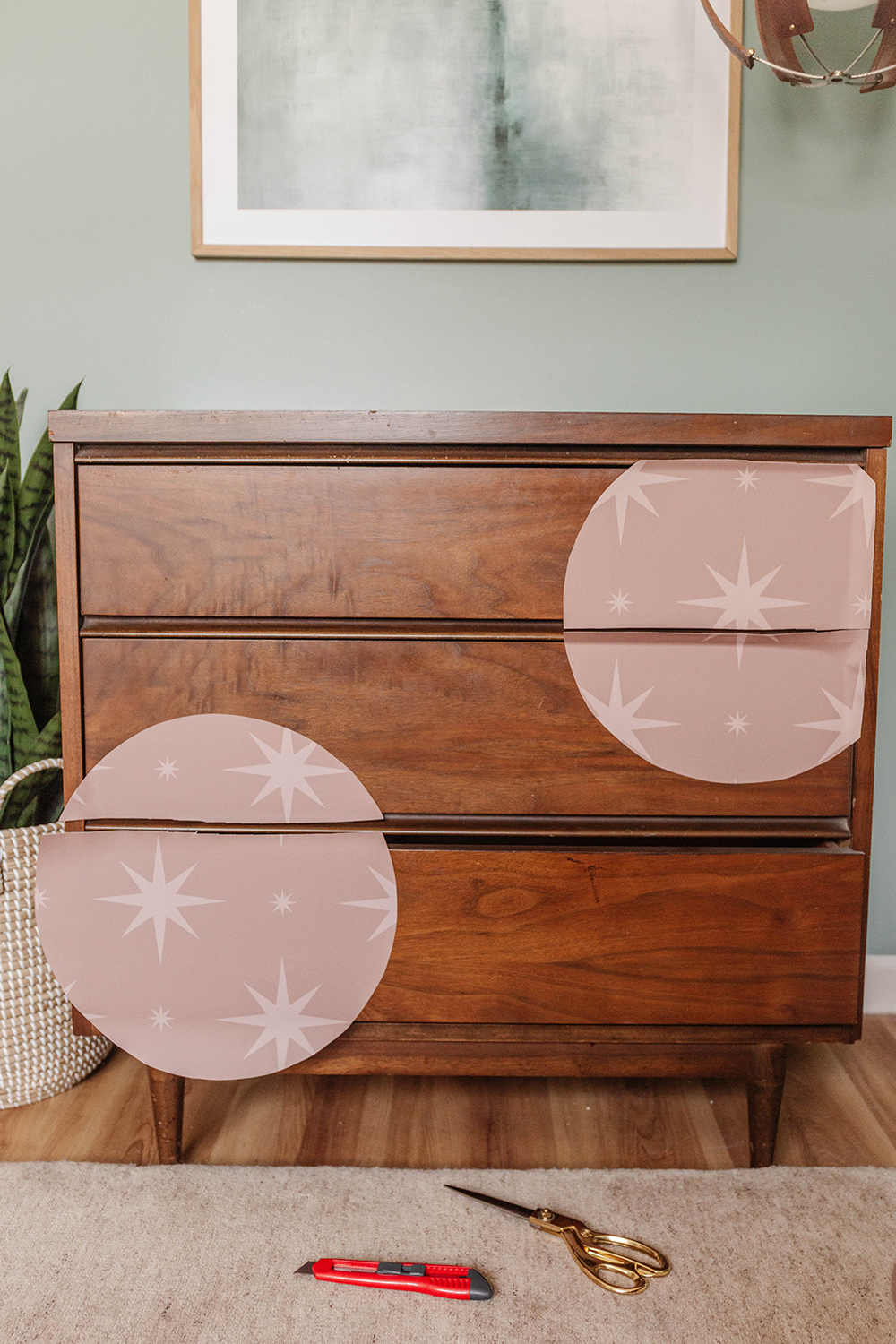 Make DIY Drawer Decals Using Wallpaper - Dream Green DIY